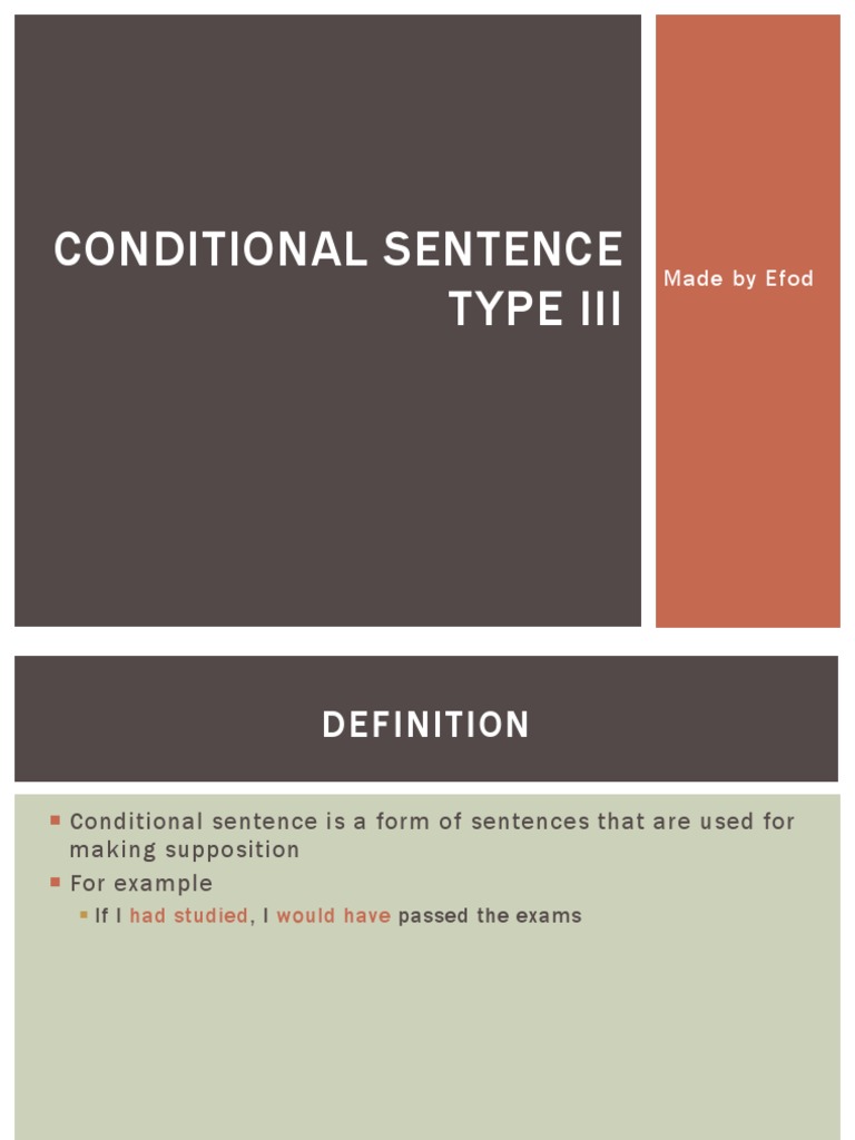 Conditional Sentence Type III | PDF