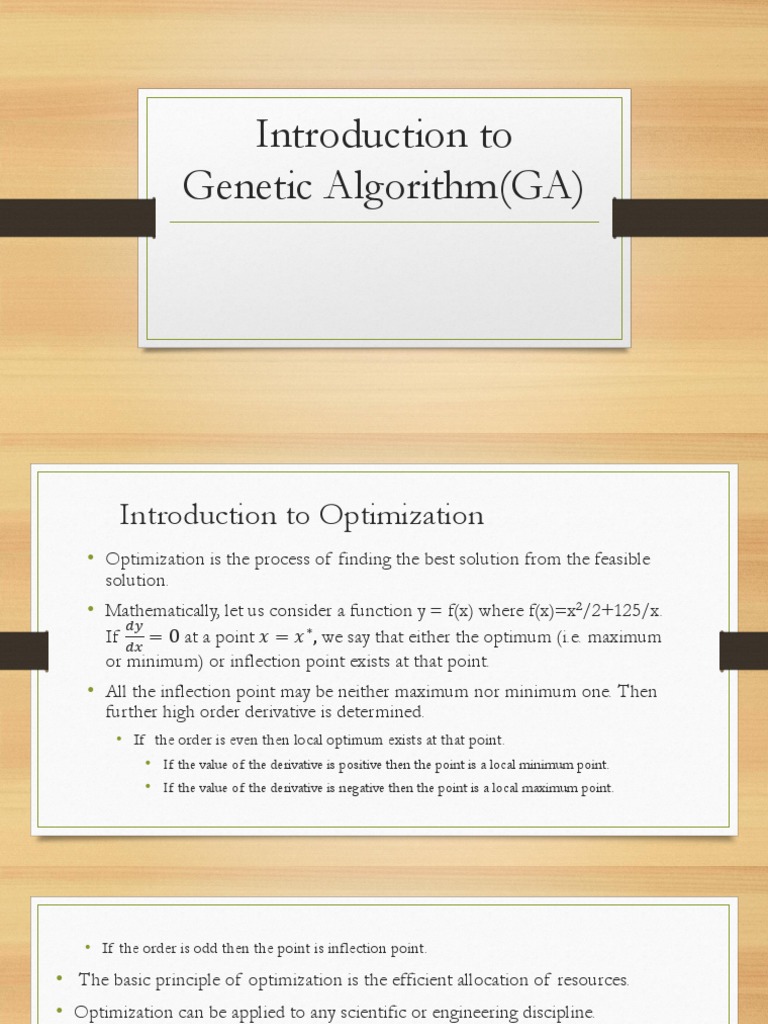 Introduction To Genetic Algorithm (GA) | Download Free PDF | Genetic Algorithm | Mathematical ...