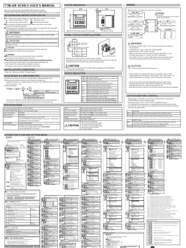 Ttm-I4N Series User'S Manual: Caution | Download Free PDF | Relay ...