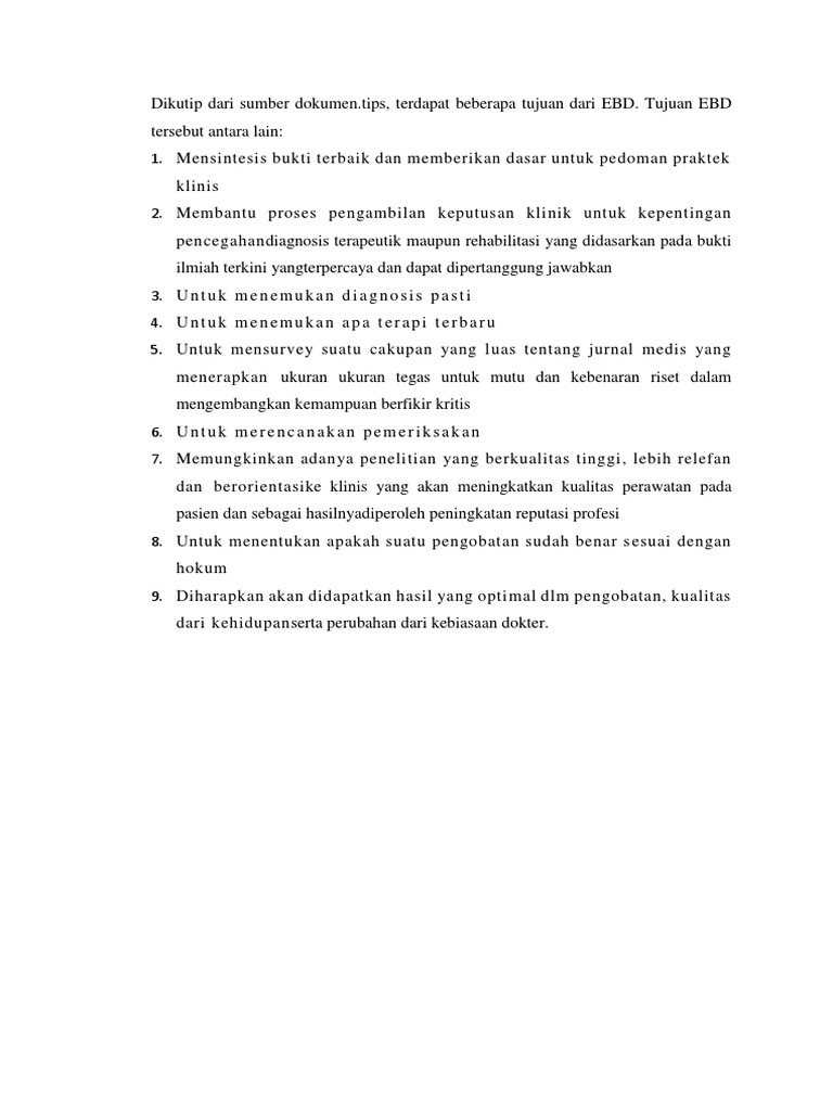 Tujuan EBD | PDF