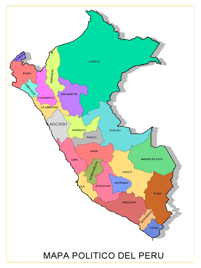 Mapa Político de Perú para Imprimir | PDF
