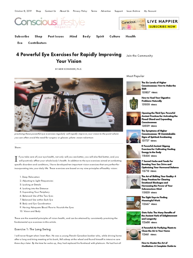 4 Powerful Eye Exercises For Rapidly Improving Your Vision | PDF ...