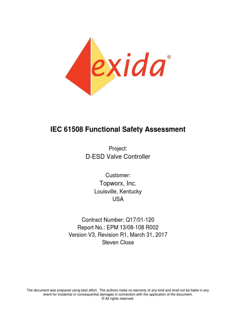 Certificate Sil 3 Assessment Report Topworx en 82490 | PDF | Quality ...