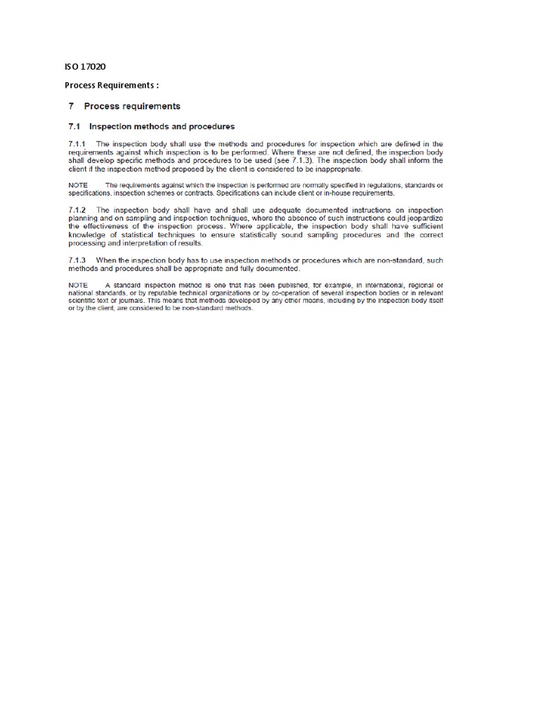ISO 17020 Process Requirements Guide | PDF | Technology & Engineering