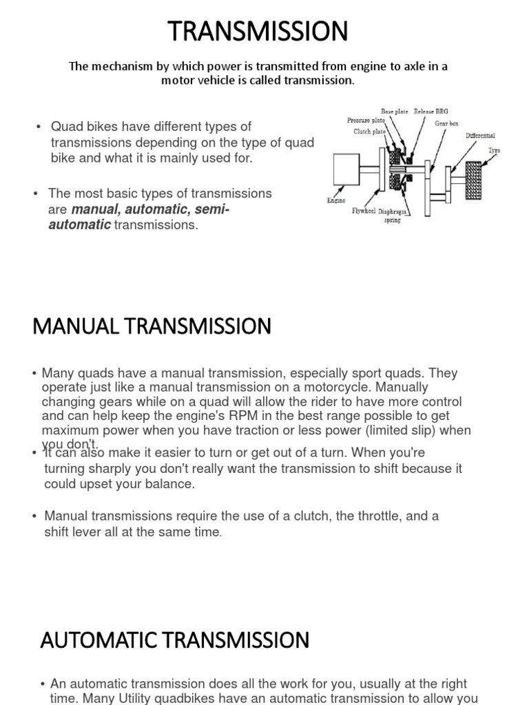 Transmission: The Mechanism by Which Power Is Transmitted From Engine ...