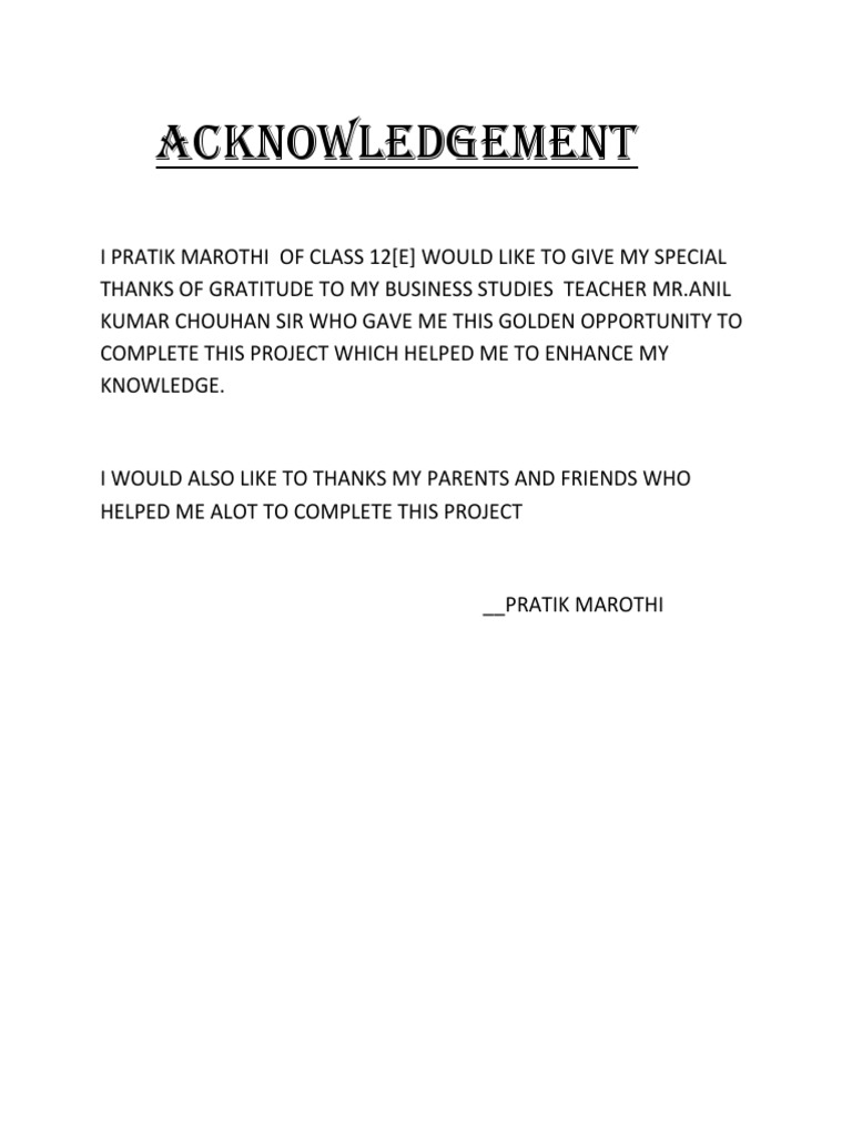 Student acknowledgements of teacher and parents help | PDF