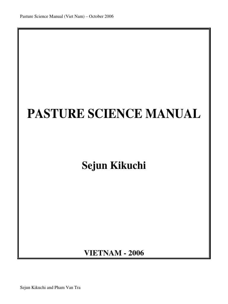 Pasture Science Manual: Sejun Kikuchi | PDF | Legume | Seed