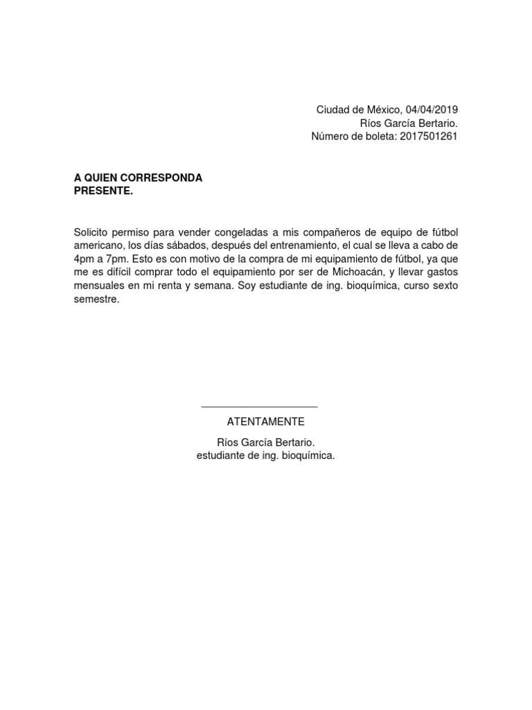 Carta de Permiso | PDF