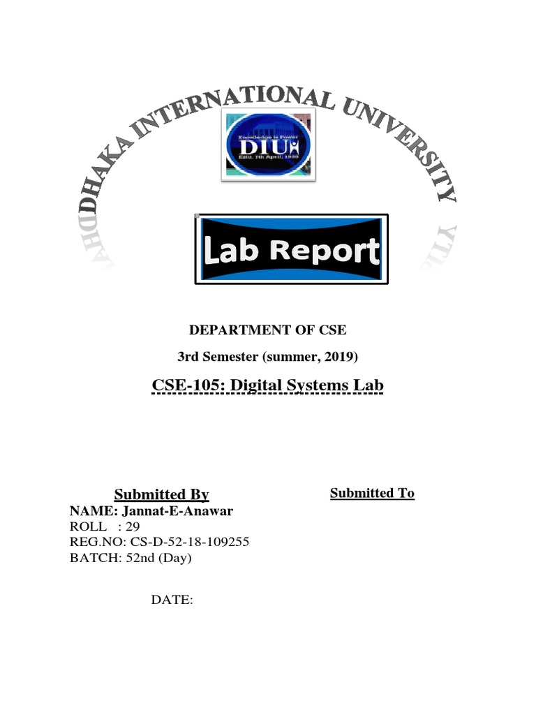 CSE Digital Systems Lab Report | PDF