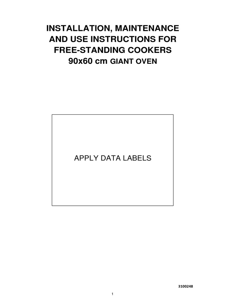 Installation, Maintenance and Use Instructions For Free-Standing ...