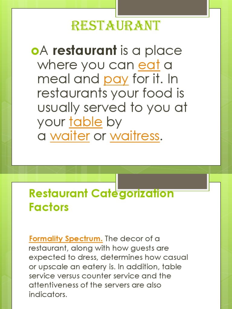 Presentation of Fbs Workshop | PDF | Restaurants | Chef