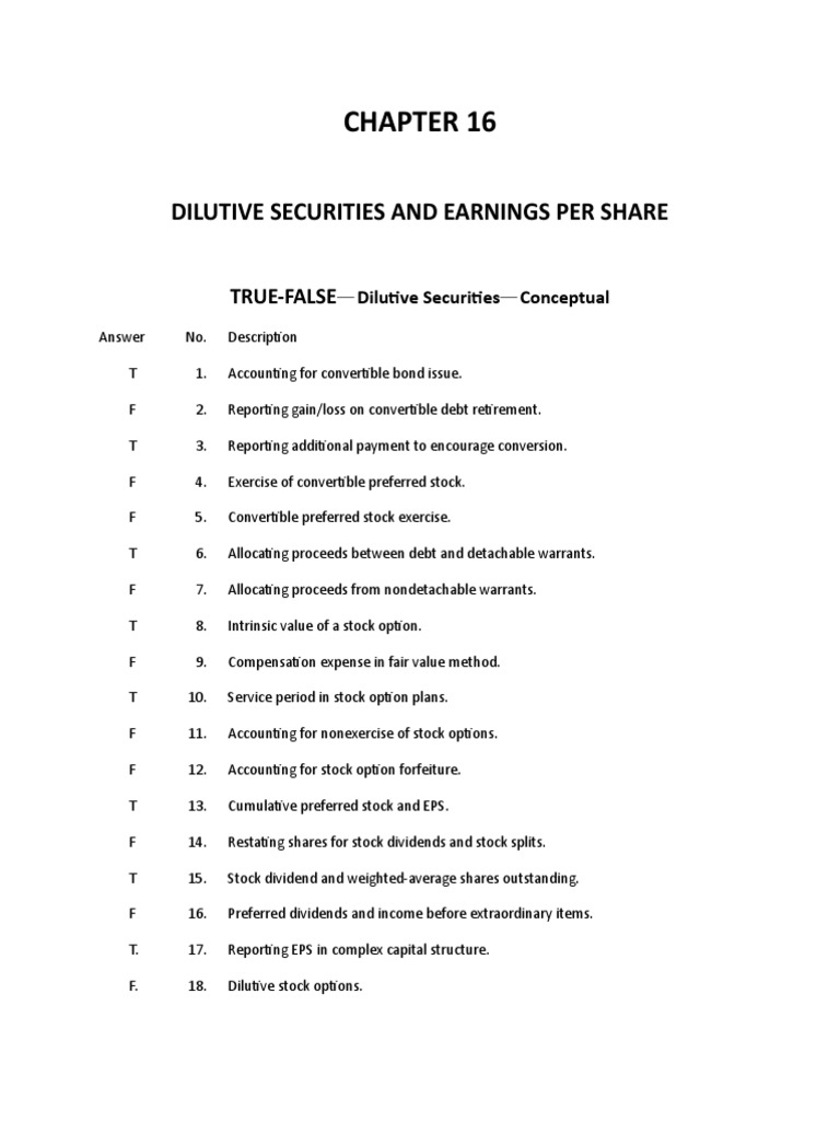 Chapter 16-Wps Office | PDF | Earnings Per Share | Preferred Stock