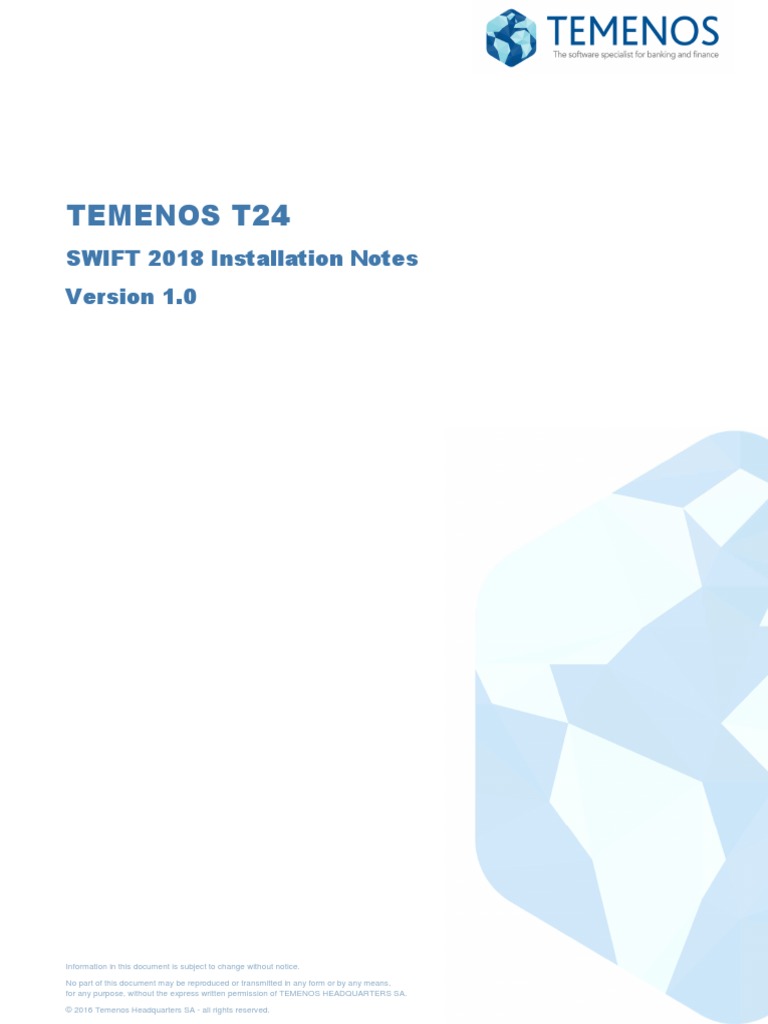 SWIFT Standards 2018 Installation Notes PDF | PDF | Software | Computing