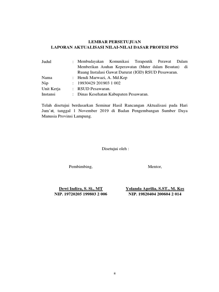 Lembar Persetujuan | PDF