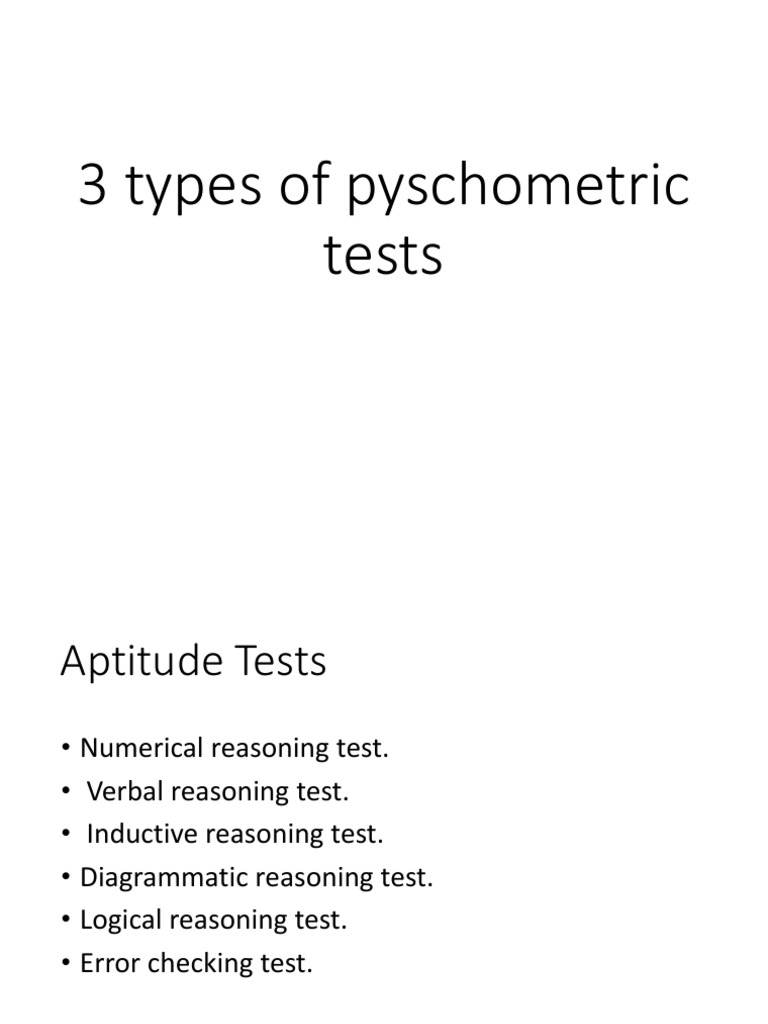 Psychometric Tests | PDF