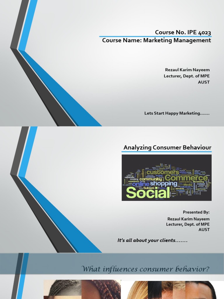 IPE 4023 Analyzing Consumers Behaviour | PDF | Behavior | Psychological Concepts
