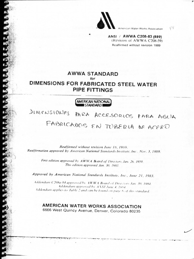 Awwa c208 89 PDF | PDF