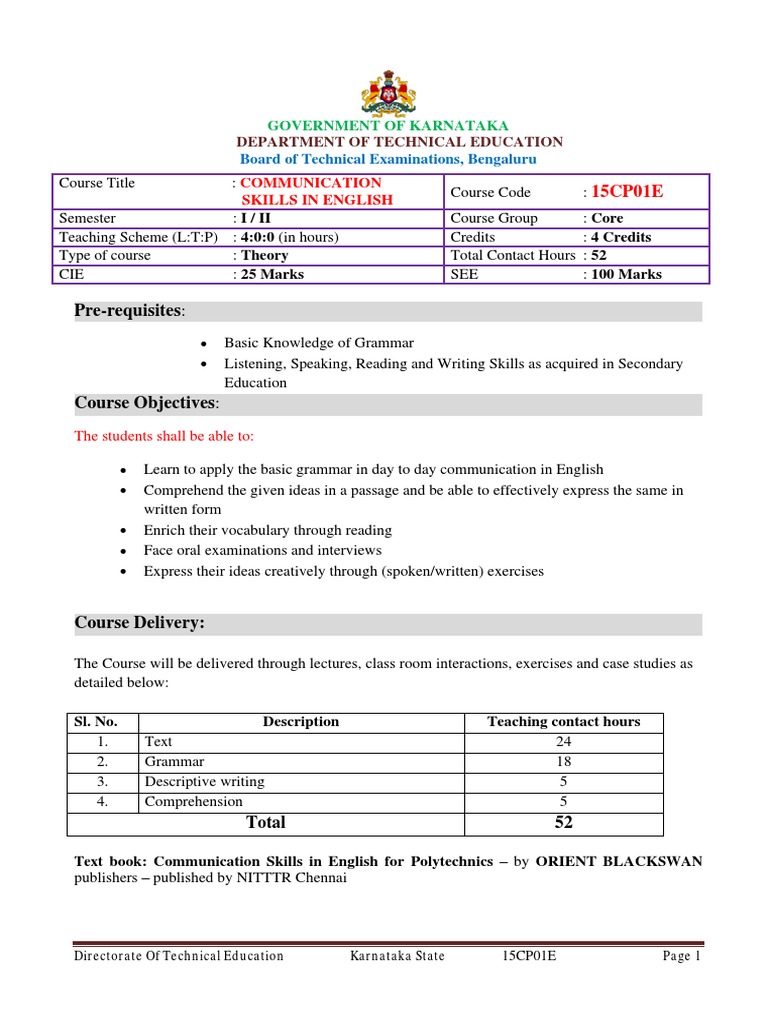 EEE Diploma 2nd Semester Syllabus | PDF | Reading Comprehension | Question