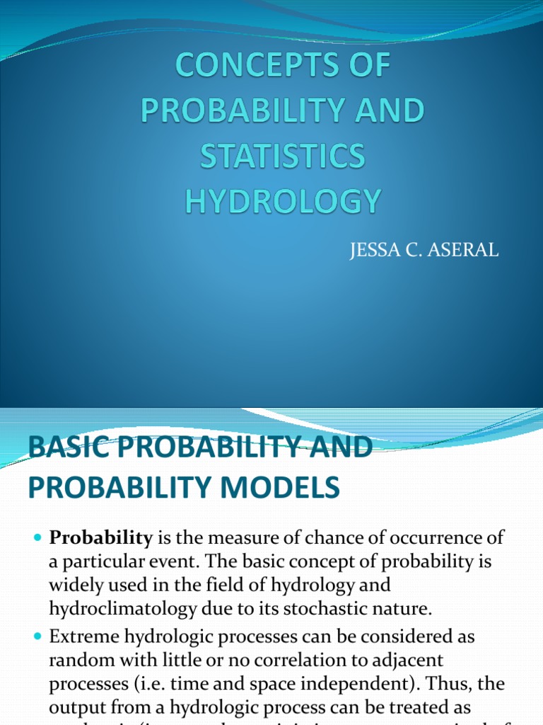 Concepts of Probability and Statistics Hydrology | PDF | Probability ... Concepts of Probability and Statistics Hydrology | PDF | Probability ...