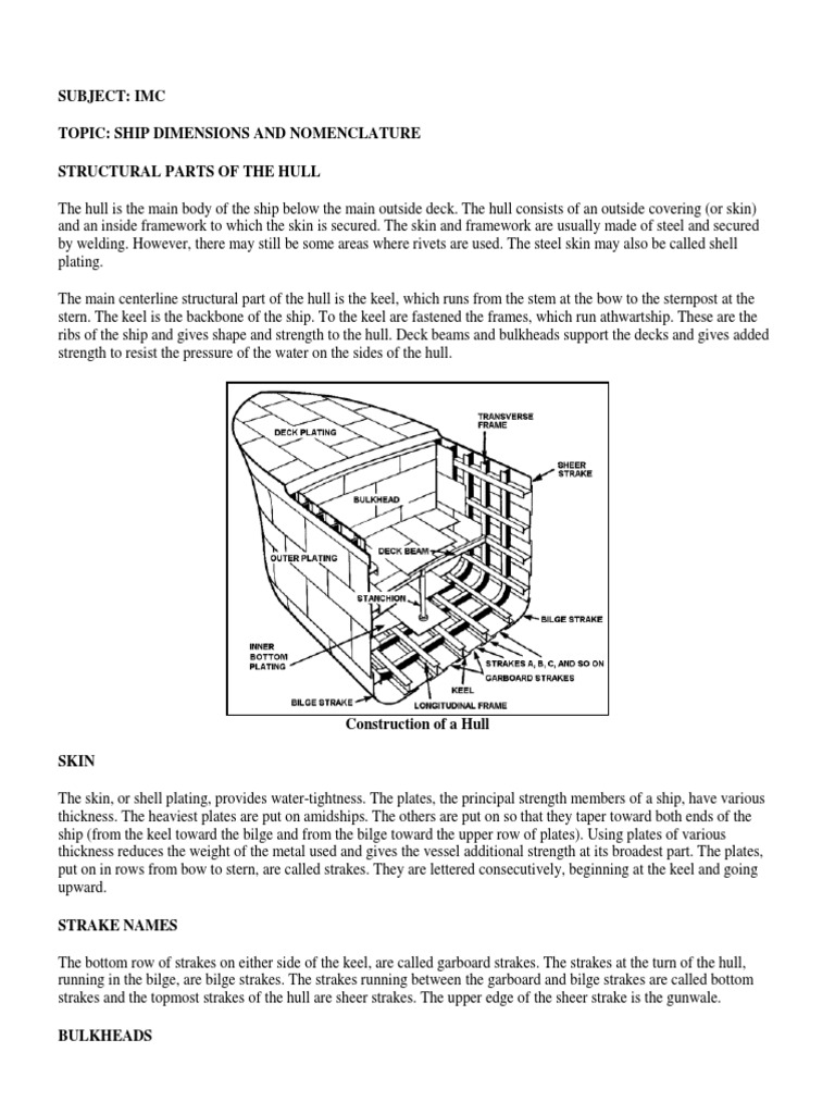 Ship Dimensions and Nomenclature Guide | PDF | Tonnage | Ships
