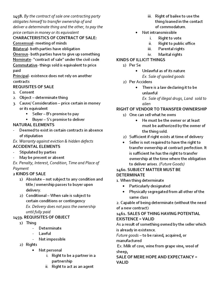 1 PRELIM Sales | PDF | Legal Concepts | Government Information