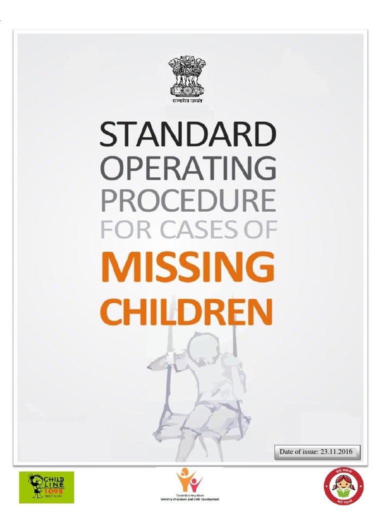 SOP For Tracing Missing Children-24.4.17 | PDF | Police | Child Abuse