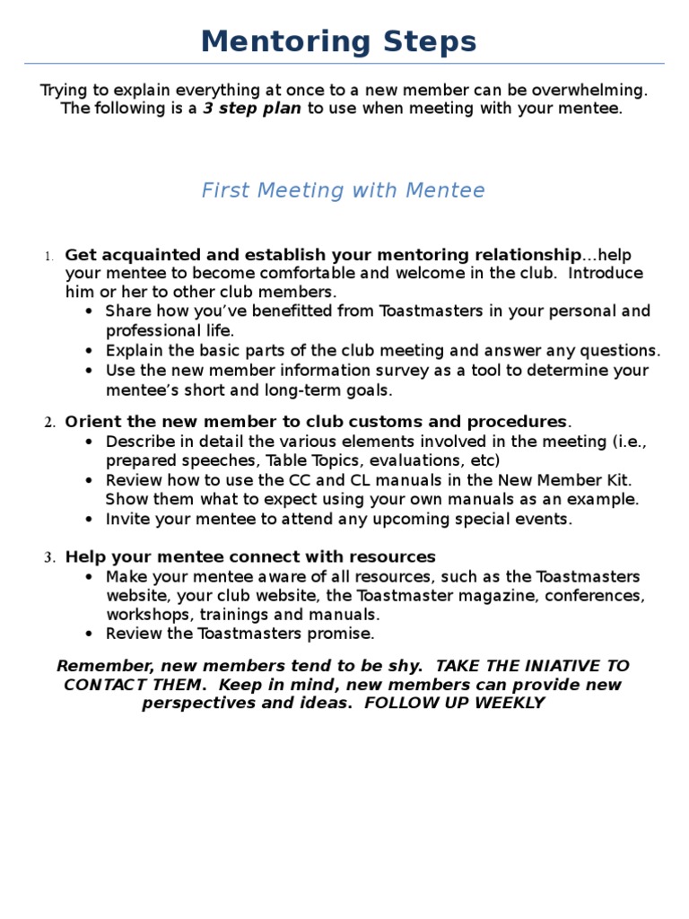 Mentoring Tips | PDF | Mentorship | Communication