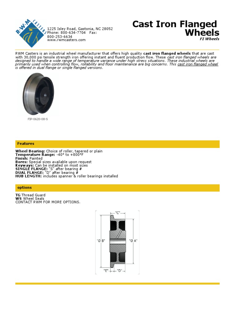 Cast Iron Flanged Wheels | PDF | Machines | Materials