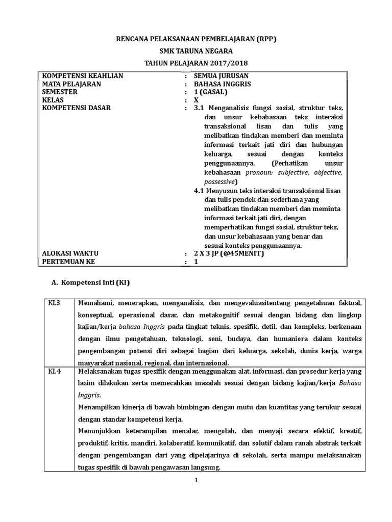 RPP - Discovery Learning - Jati Diri | PDF