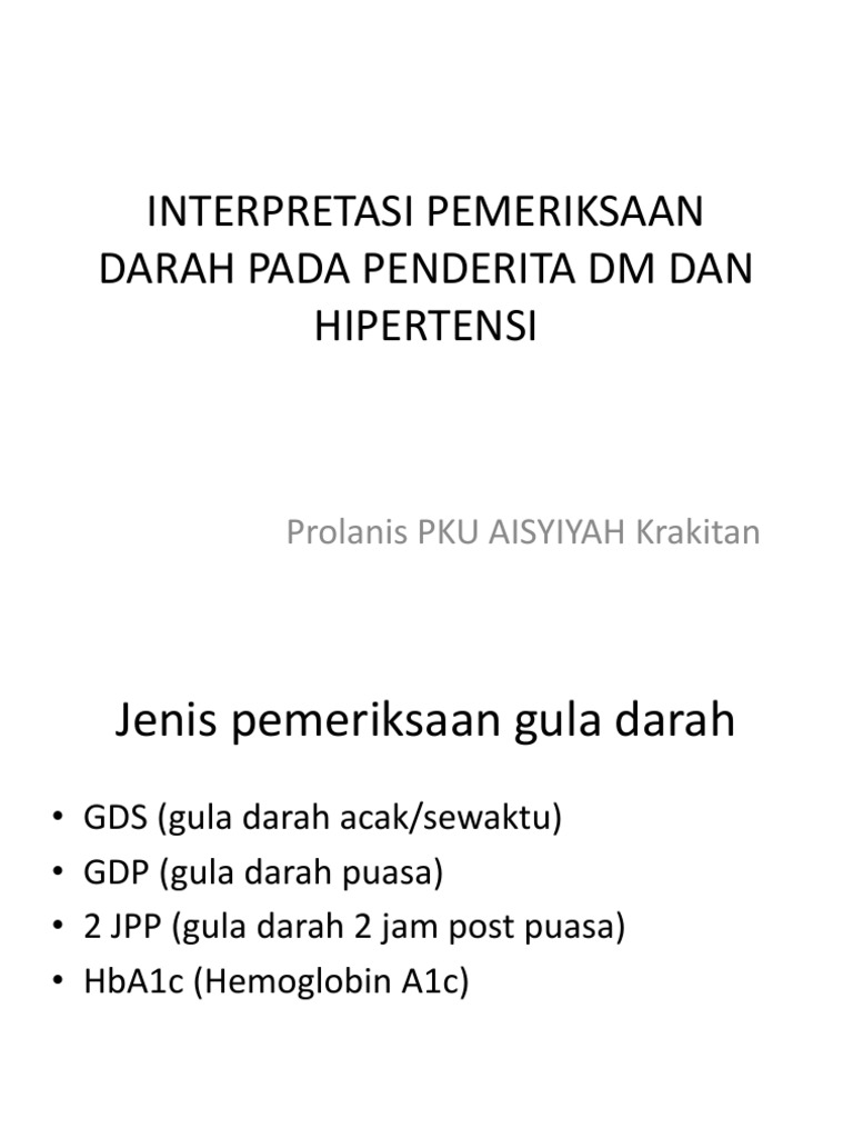 Pemeriksaan Lab Prolanis | PDF