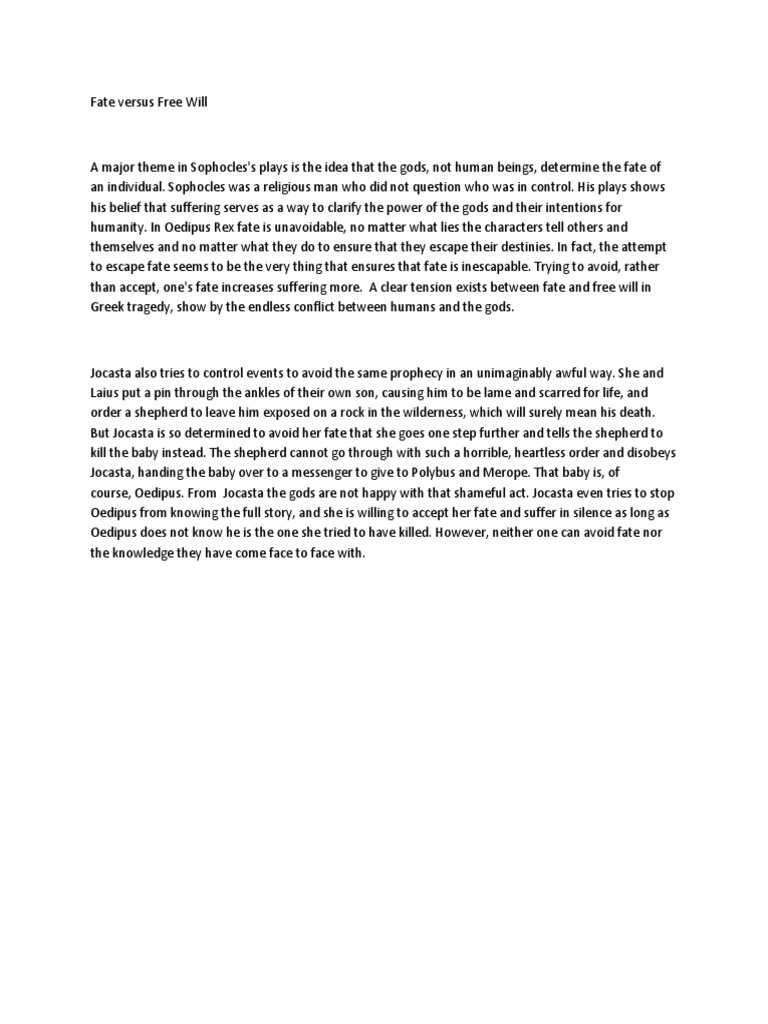 Fate Versus Free Will | PDF