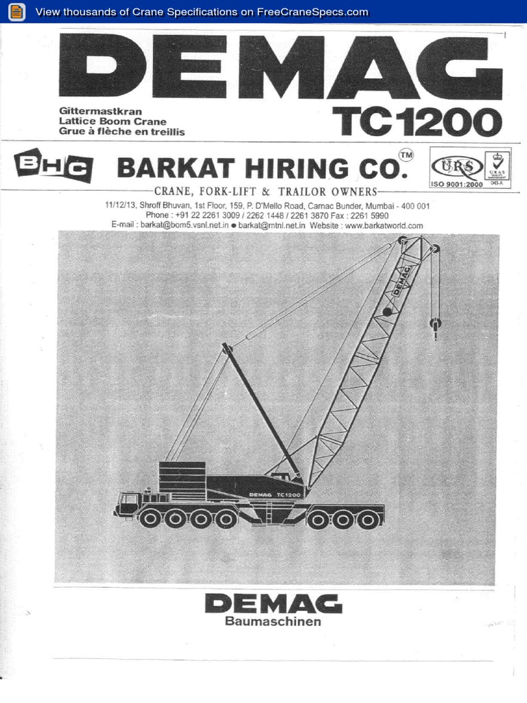Demag TC 1200 | PDF