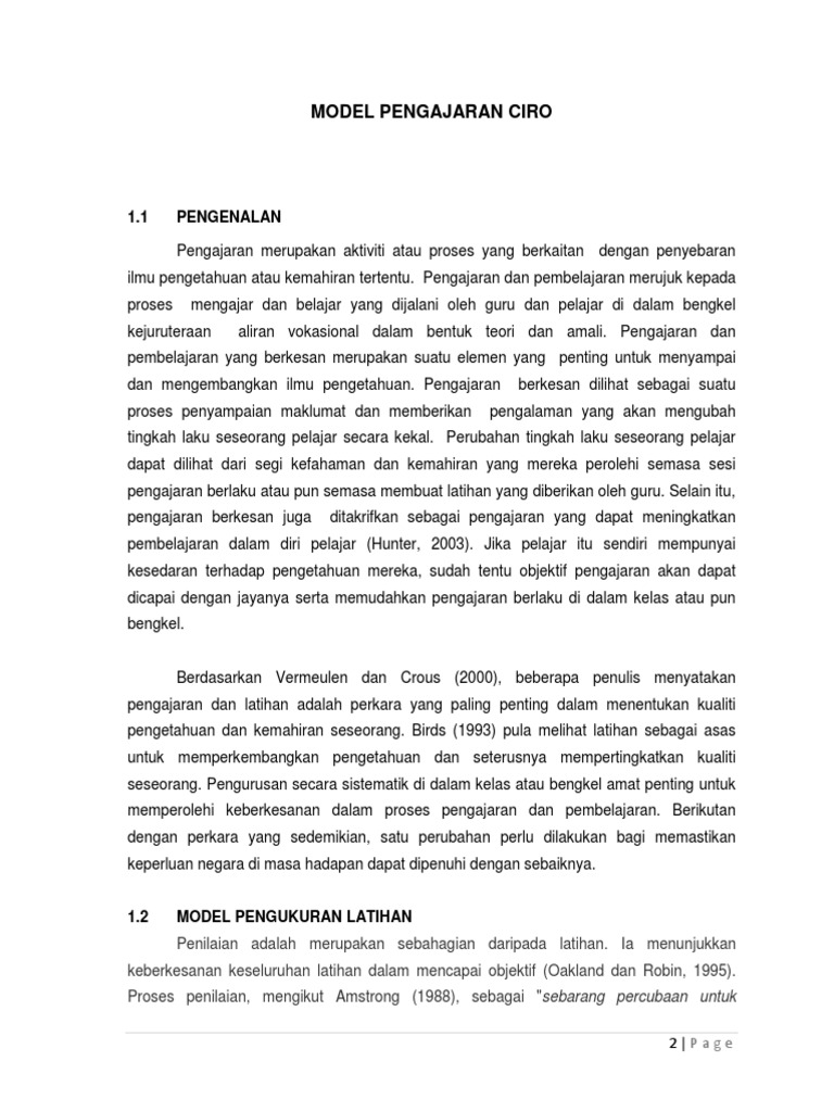 Model Pengajaran Ciro 4 | PDF | Karier & Perkembangan | Bisnis