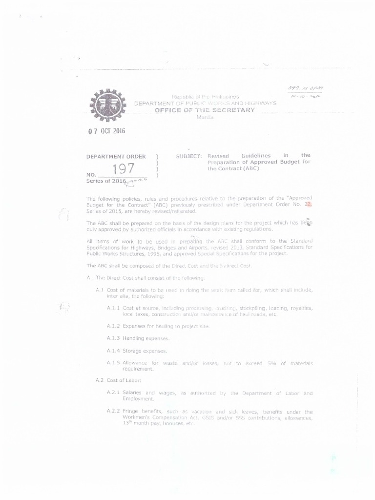 DPWH Memo | PDF