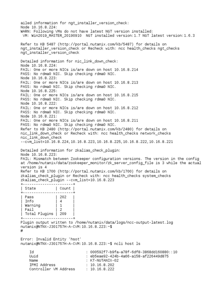Network and System Health Check Failures Across Multiple Nodes | PDF ...