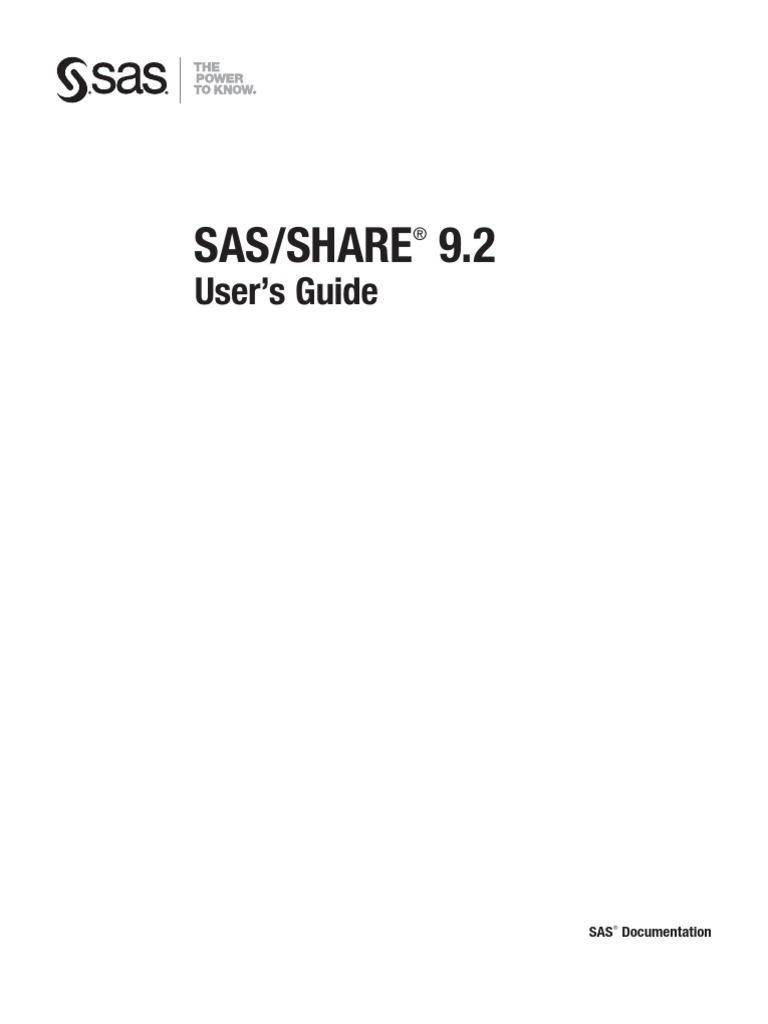 Sas/Share 9.2: User's Guide | Download Free PDF | Sas (Software) | Library (Computing)