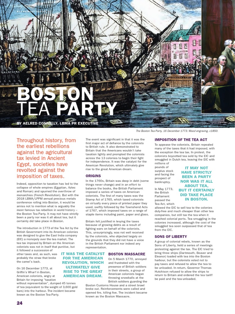 Boston Tea Party | PDF | Thirteen Colonies | British Colonization Of ...