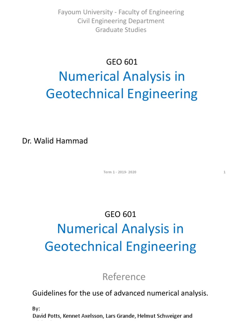 Geotechnical Numerical Analysis | PDF | Stress (Mechanics ...