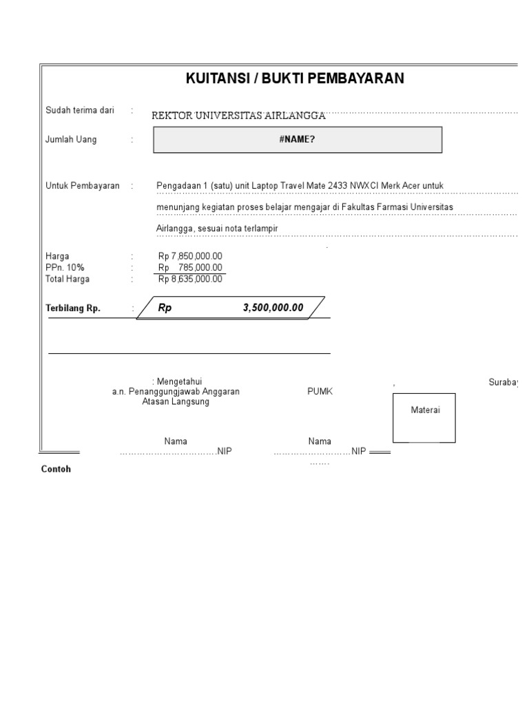 Contoh Kwitansi | PDF