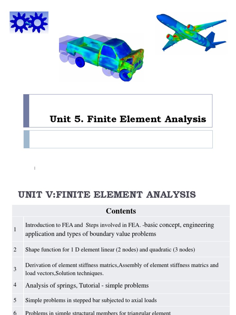 Unit 5. Finite Element Analysis | PDF | Finite Element Method | Matrix ...