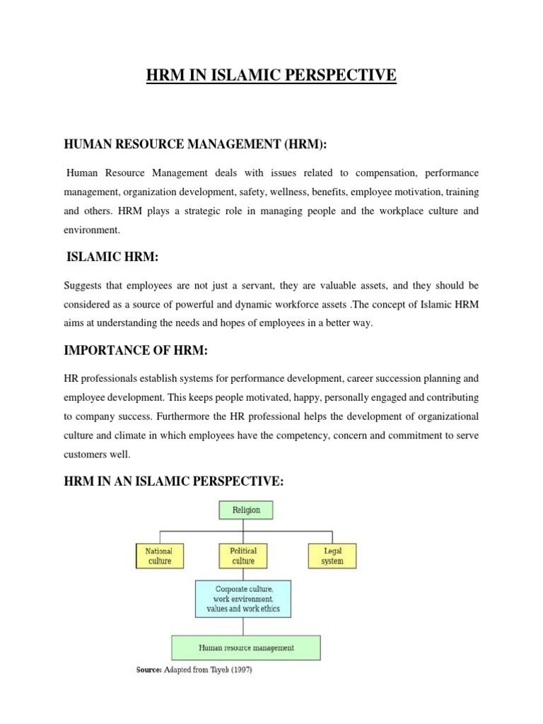 HRM in Islamic Perspective | PDF | Human Resource Management ...