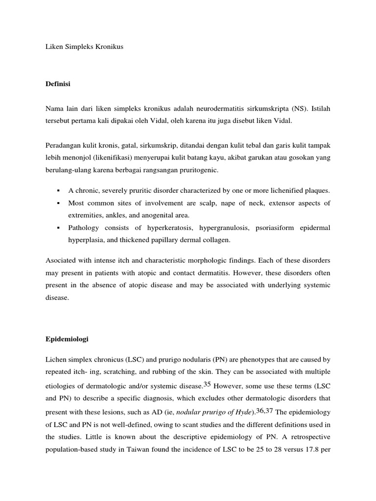 Lichen Simplex Chronicus | PDF | Dermatitis | Clinical Medicine