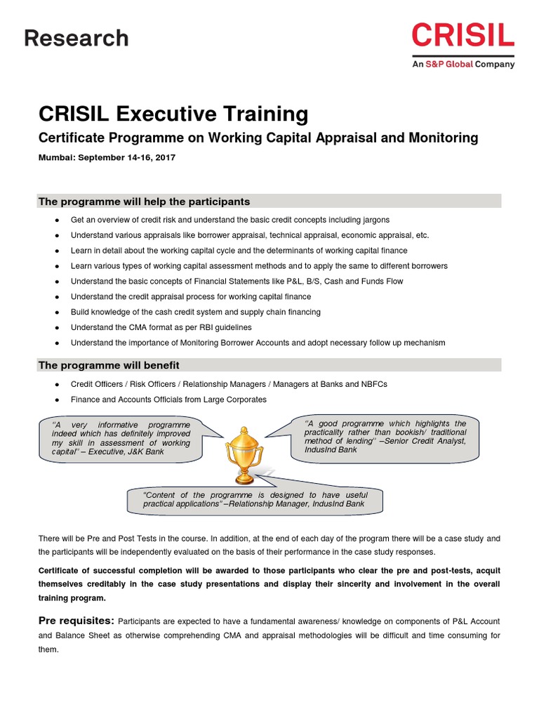 CRISIL Working Capital Training Course | PDF | Working Capital | Real ...