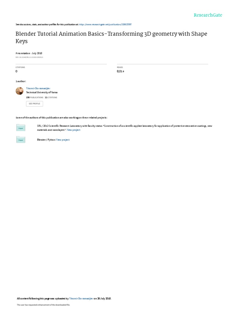 Blender Tutorial | Download Free PDF | Blender (Software) | 3 D Computer Graphics