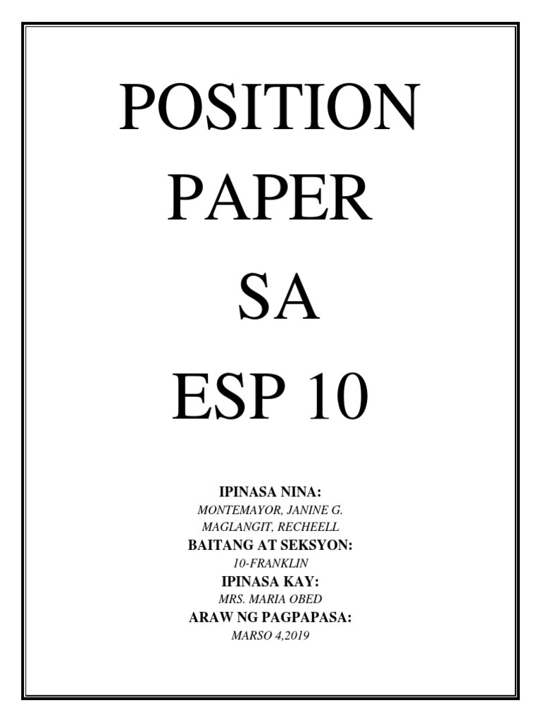 Position Paper | PDF