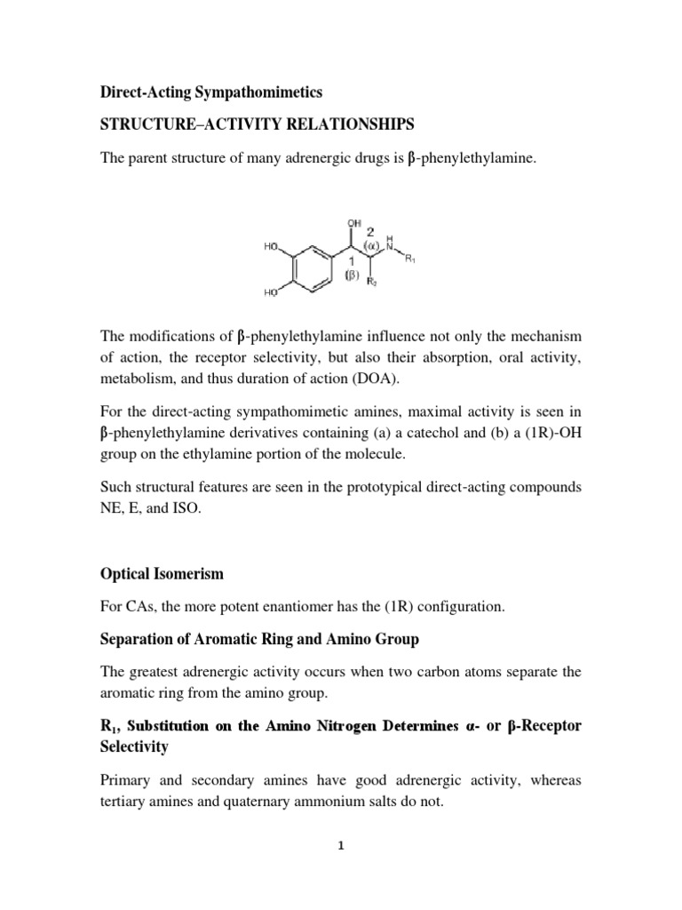 Structure Activity Relationships | PDF | Amine | Pharmacology