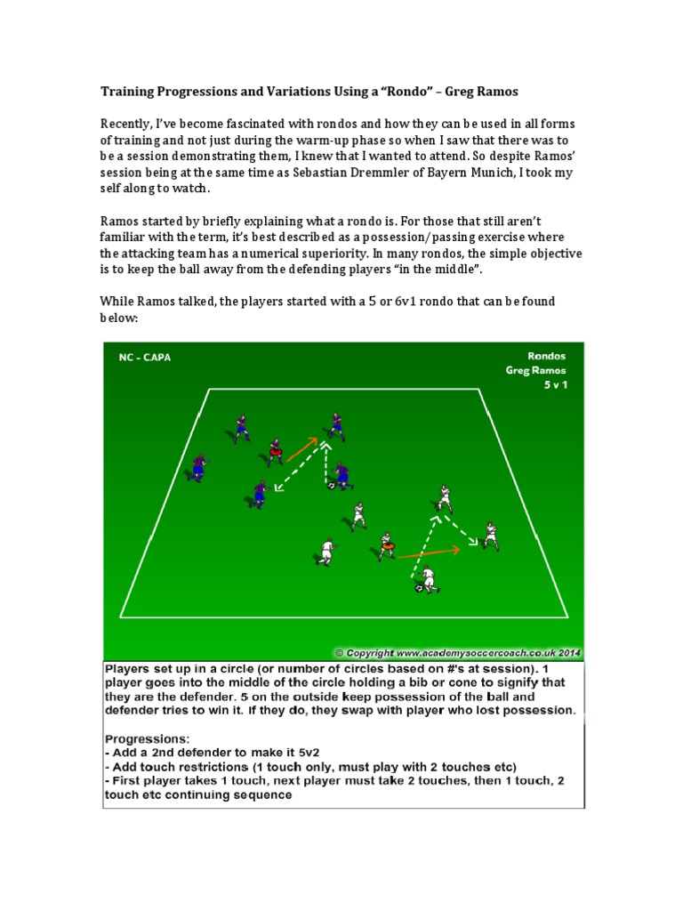 Progressions and Variations for Training Exercises Using Rondos | PDF ...