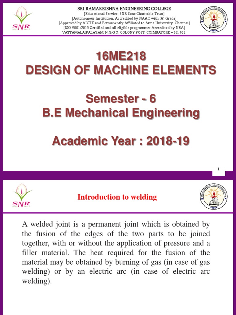 Design of Machine Element | PDF | Welding | Construction