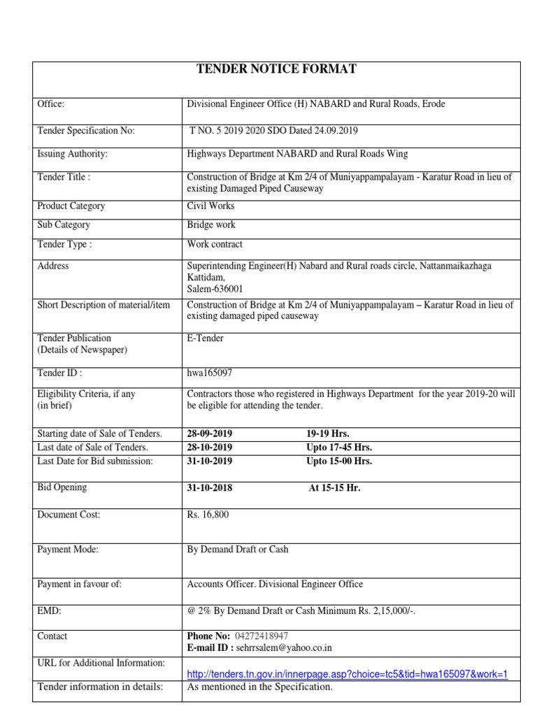 Building Construction Tender | PDF | Business | Government
