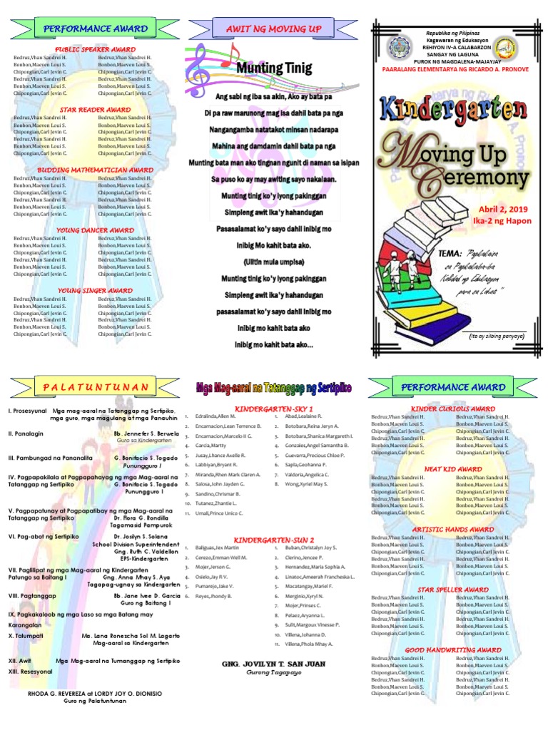 Invites For Kinder Moving Up